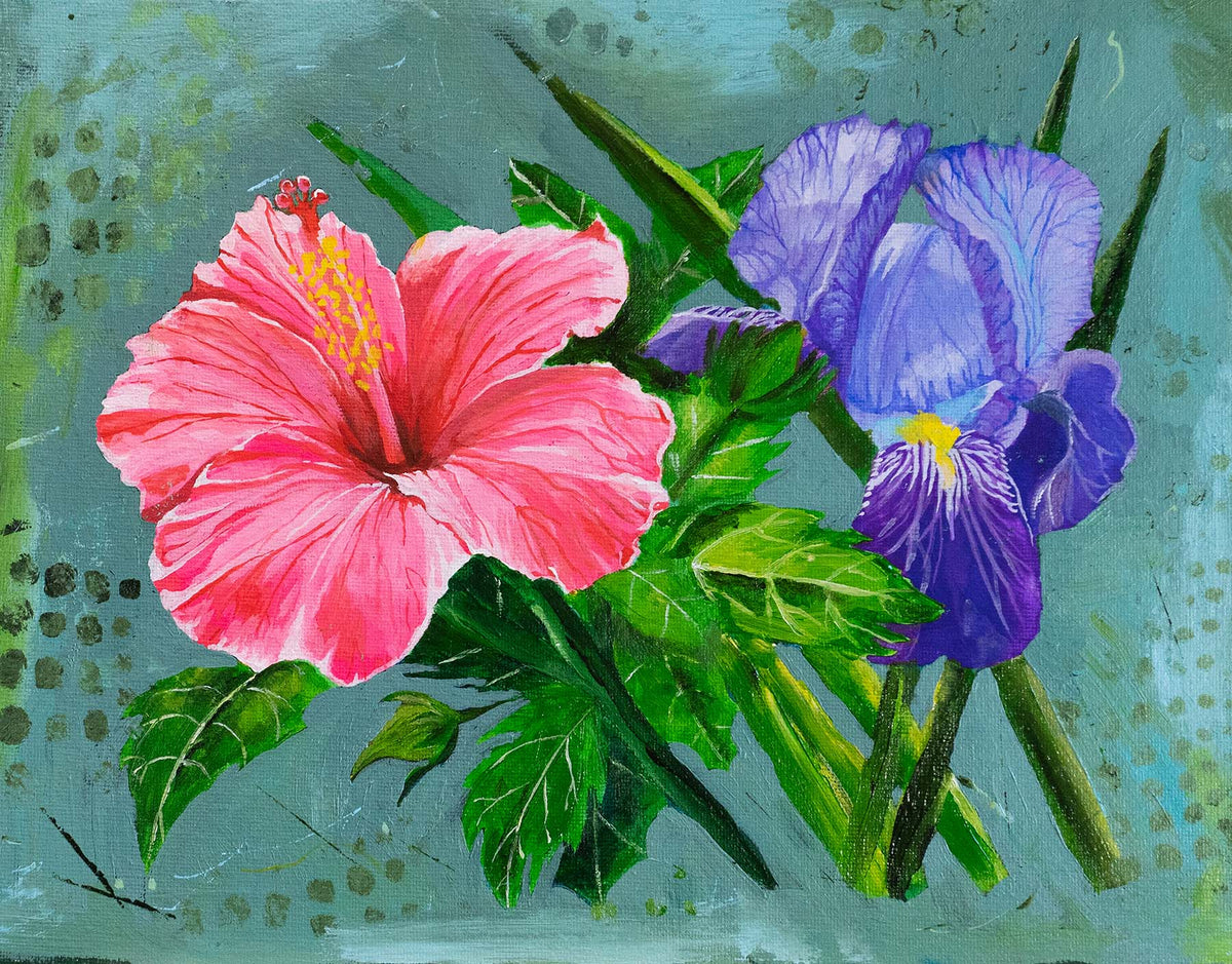 Hibiscus Oil Painting